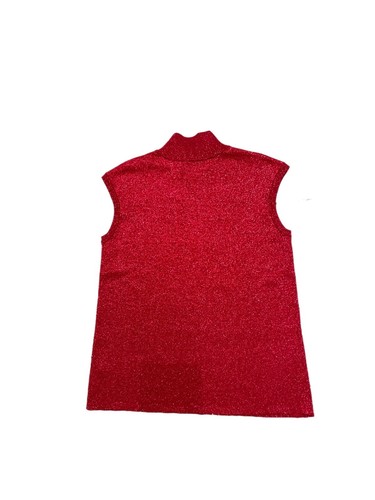 Coldwater Creek Womens Sleeveless Pretty Red Glitter Top Pull Over Sz M ...