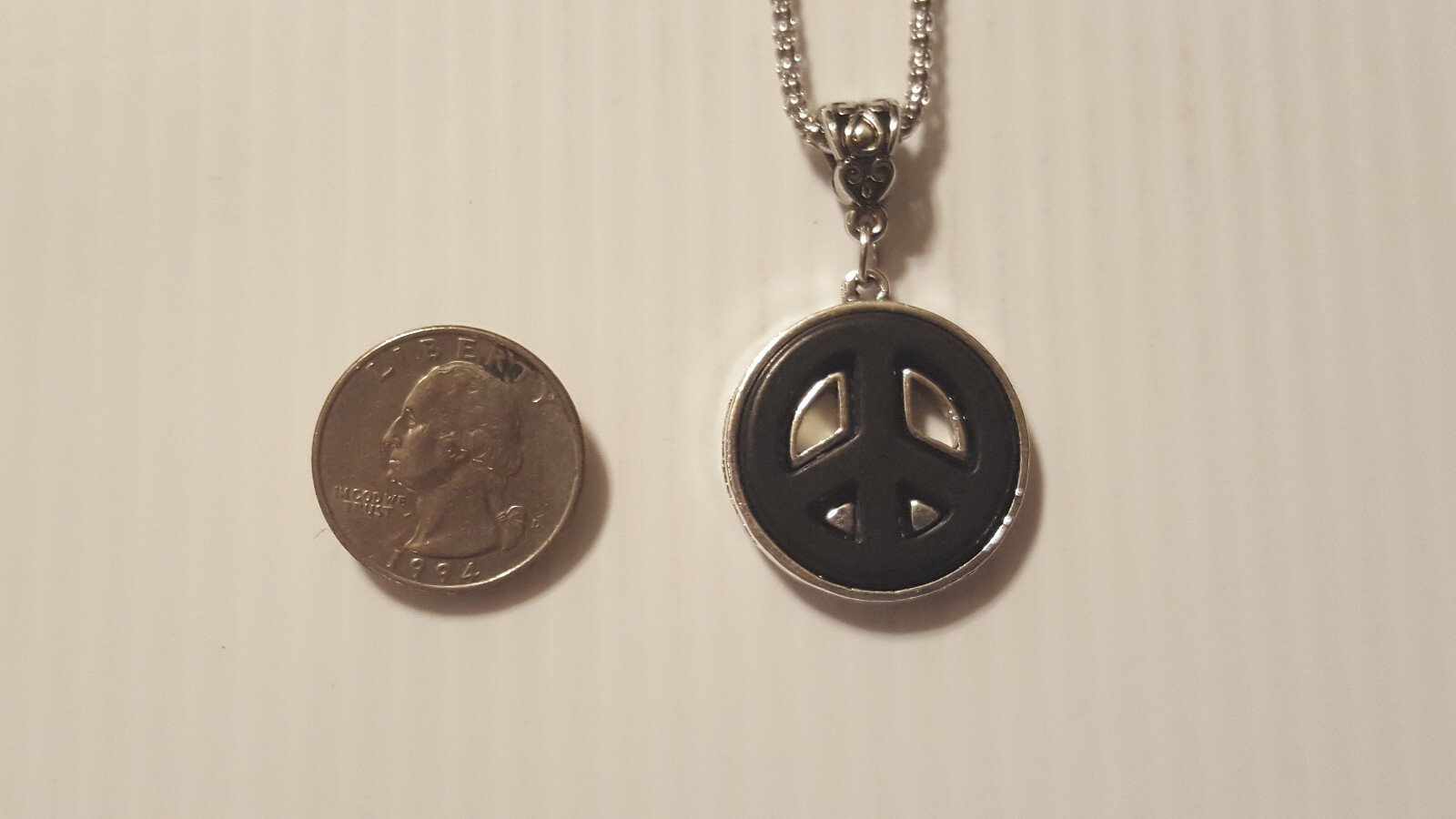 Peace Sign Pendant Charm / 18"+2"(chain) Chain Necklace (01) | eBay