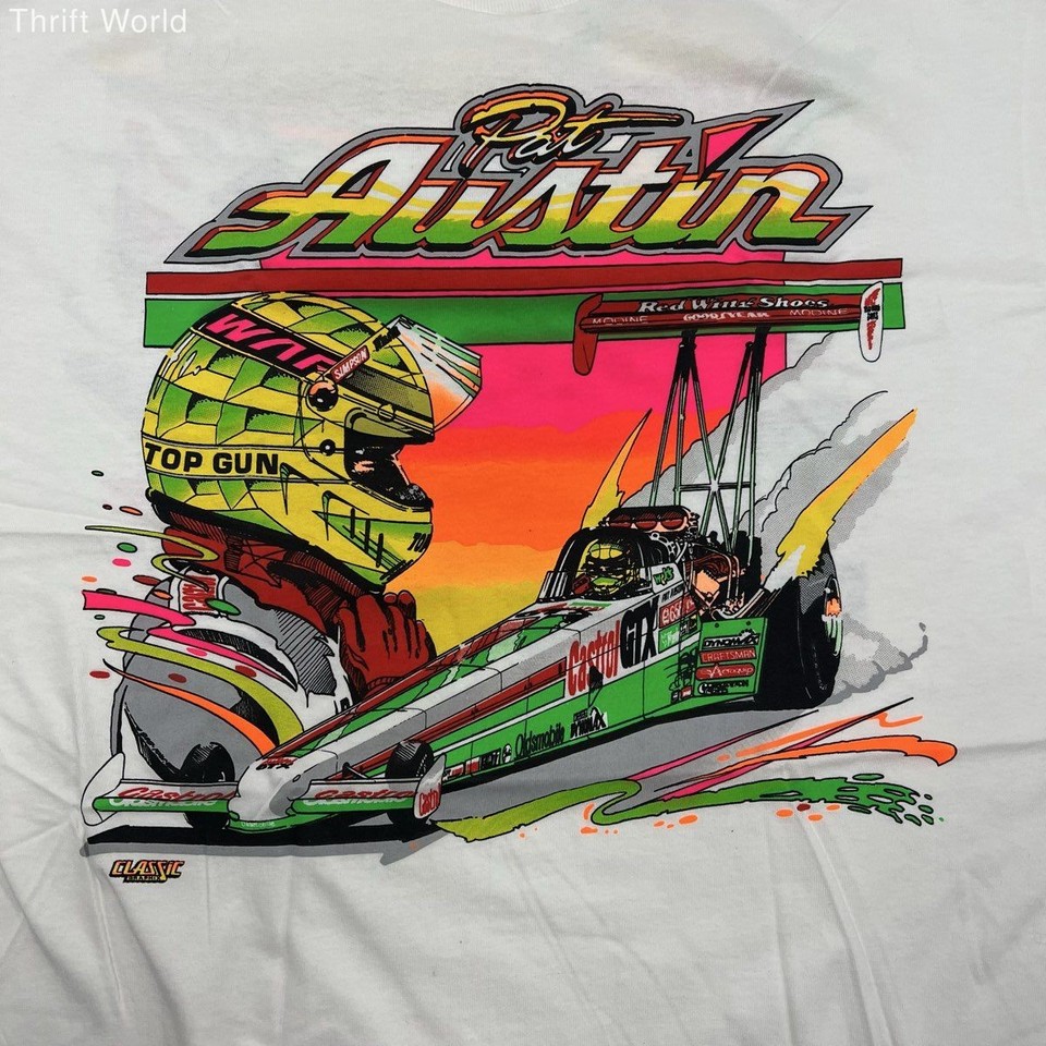 Vintage 90s Pat Austin NHRA Racing T-Shirt Single Stitch Made in USA Sz ...