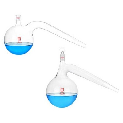 Borosilicate Glass Retort 125-1000ml w/ Stopper Swan Neck Lab Chemistry ...