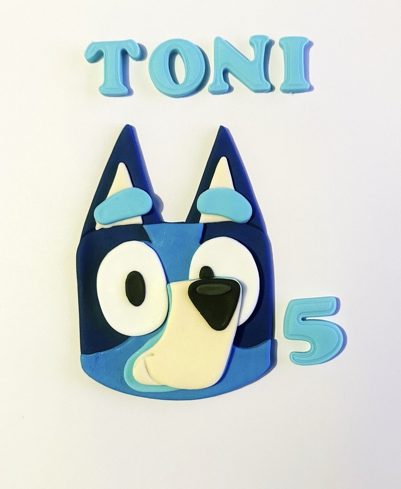 Edible Fondant Bluey Head Topper Fondant Sugar Paste Decorations | eBay