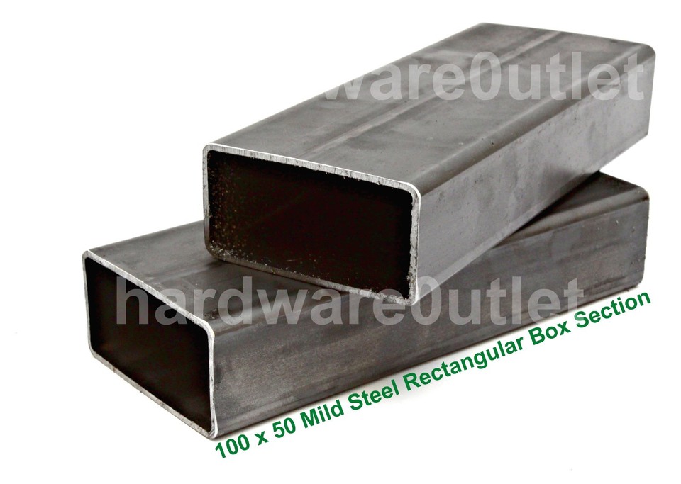 Mild Steel RECTANGLE BOX Section Rectangle Tube 5 Sizes & 6 Lengths ...