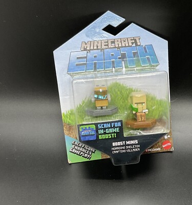 Minecraft Earth Boost Mini Hoarding Skeleton & Crafting Villager Figure ...