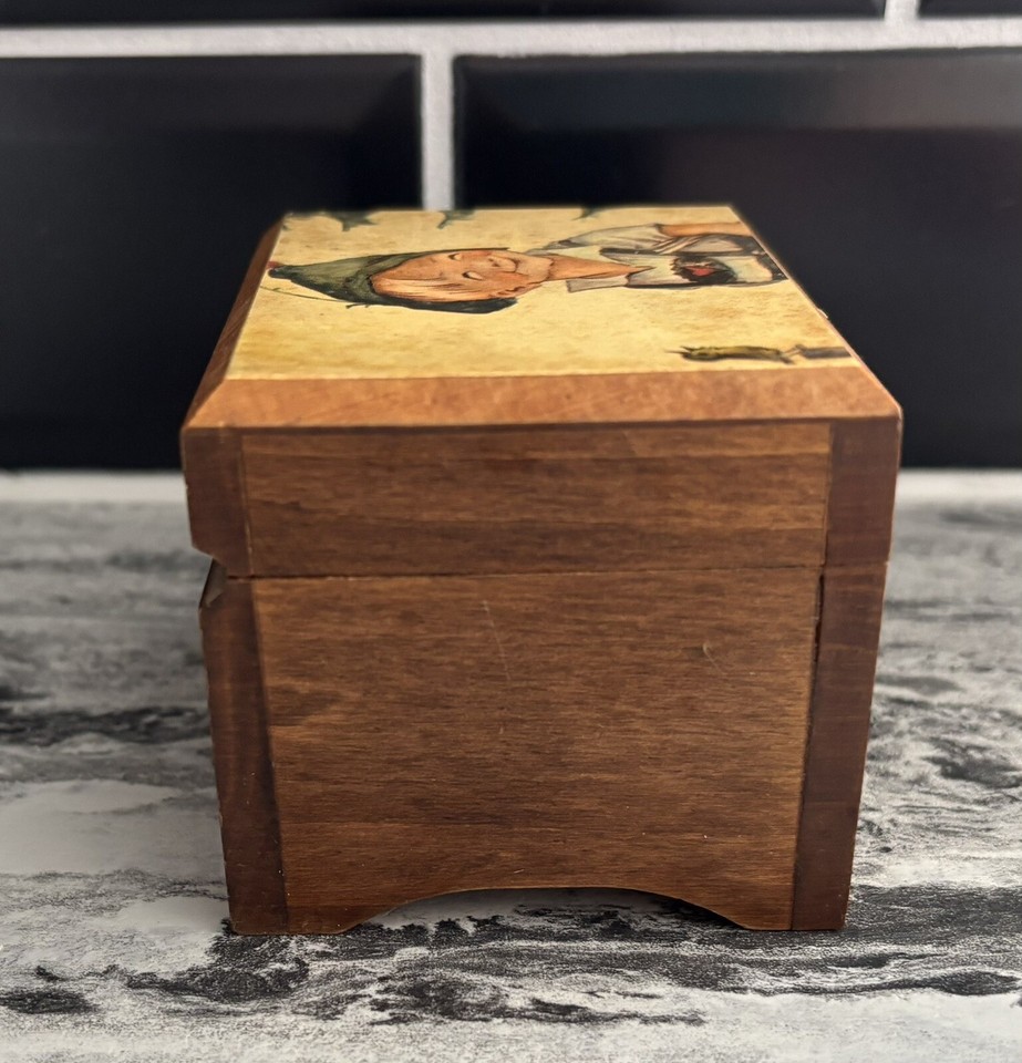 Vintage CUENDET Hummel Boy Music Box Edelweiss Swiss Musical Movement ...