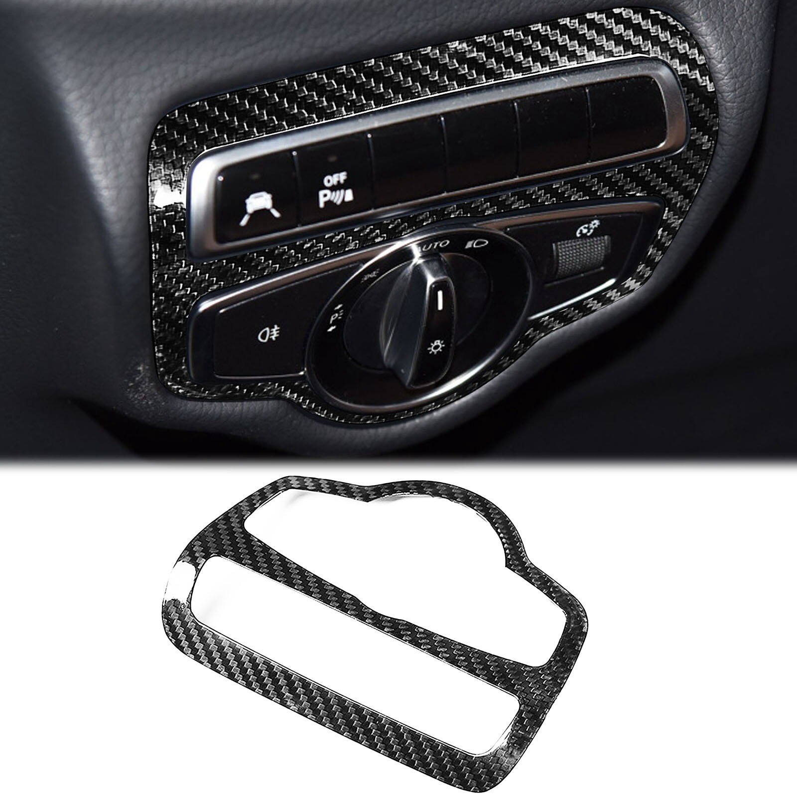 Carbon Fiber Headlight Switch Control Frame Trim For Benz G-Class W463 ...
