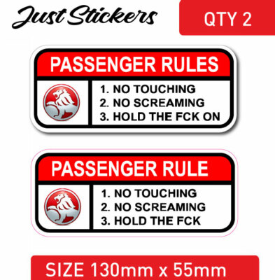 Funny Passenger Rules Holden warning sticker Car-sticker--bumper ...