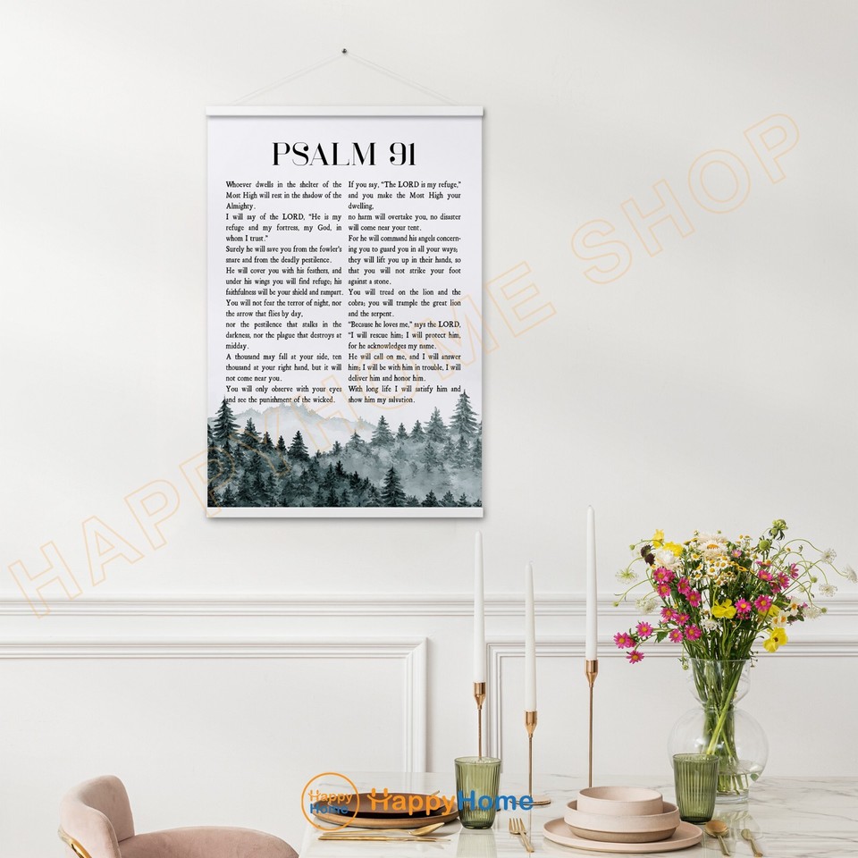 Psalm 91 NIV Bible Verse Wall Art He Who Dwells in the Shelter Print ...