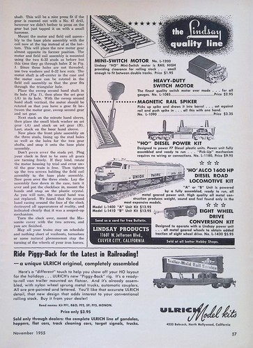 Lindsay Railroading Advertising Print Ad Model Railroader Magazine ...