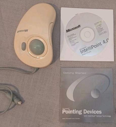 Vintage Microsoft X03-09209 Intellimouse Trackball Mouse Ps-2 With ...