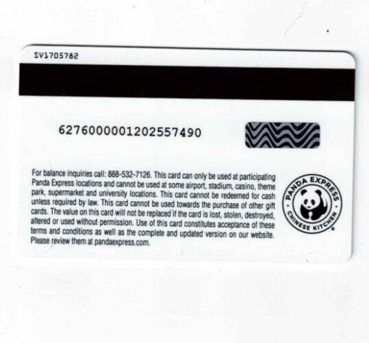 Panda Express Gift Card - Christmas, Bears - Restaurant - Collectible ...