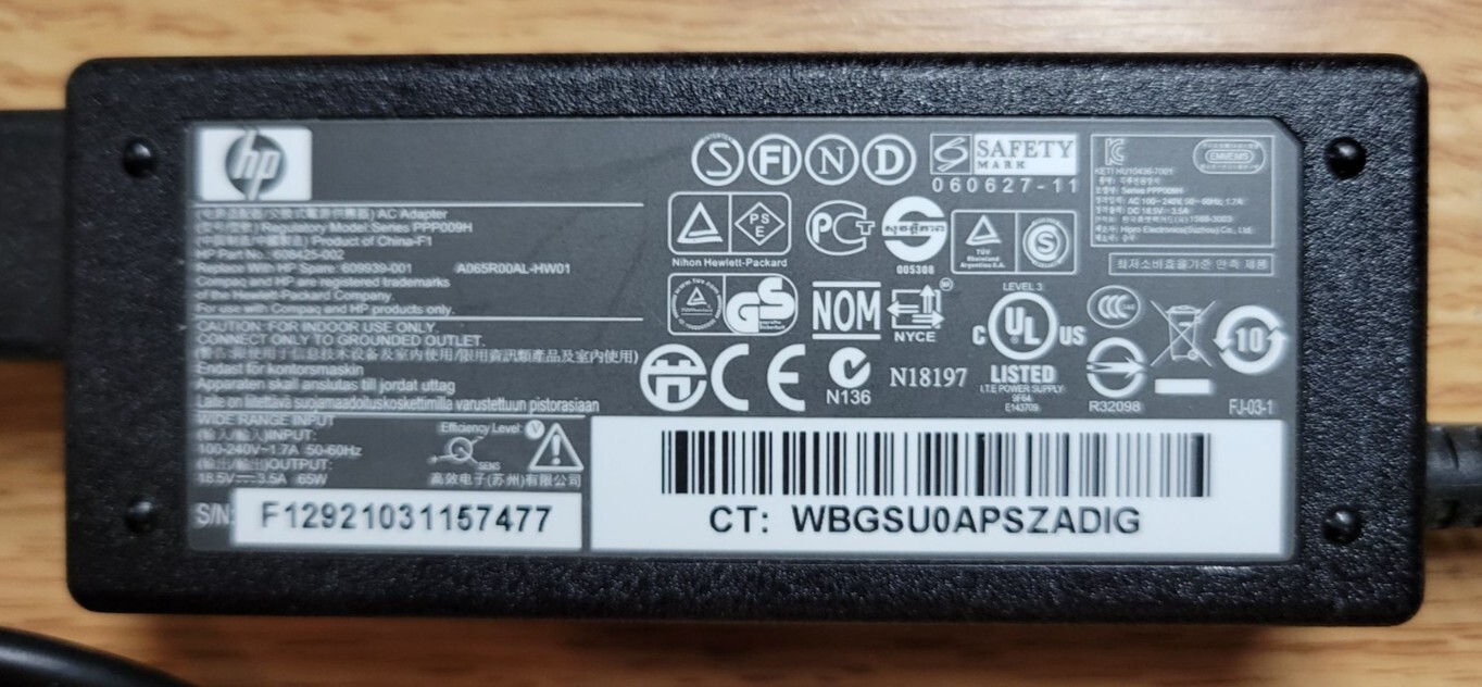 HP OEM 65W AC Adapter Charger Power Supply Cord HP N136 N18197 Notebook ...