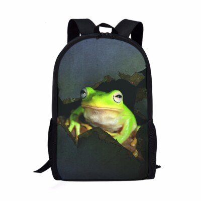 A Dozing Frog 17" Backpack Schoolbag Shoulder Satchel Bookbags School ...