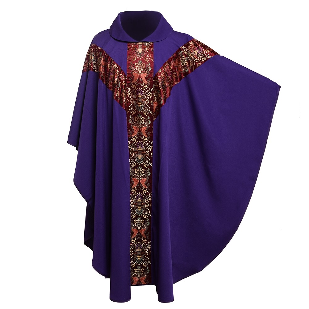 Catholic Robe Priest Celebrant Chasuble Vestments Church Clergy Purple ...