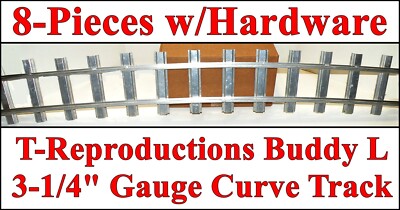 T-Reproductions Buddy L 3-1/4" Gauge Alum. Curve Track 8-Pieces w ...