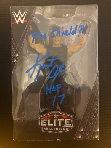 SIGNED KURT ANGLE ELITE FIGURE! THE SHIELD! WWE! AEW! WCW! AUTOGRAPH ...