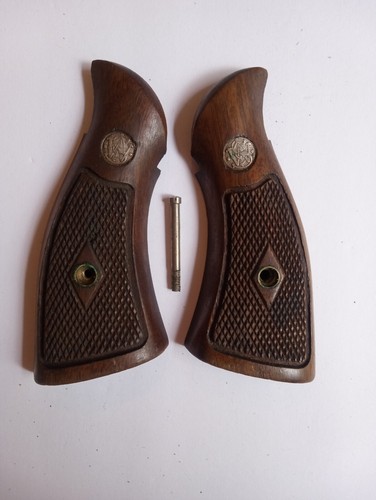Vintage 50 122 Smith & Wesson Walnut Revolver Grips Fit Rite Box Pistol ...