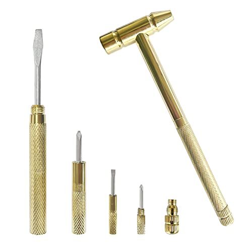 Mini Hammer Brass Hammer With Screwdriver Hand Tools Multifunction 6 In ...