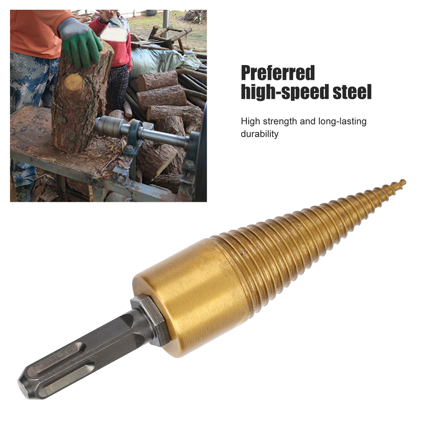 Twist Firewood Splitter Wood Cone Punch Drill Bit Square Shank Ti ...