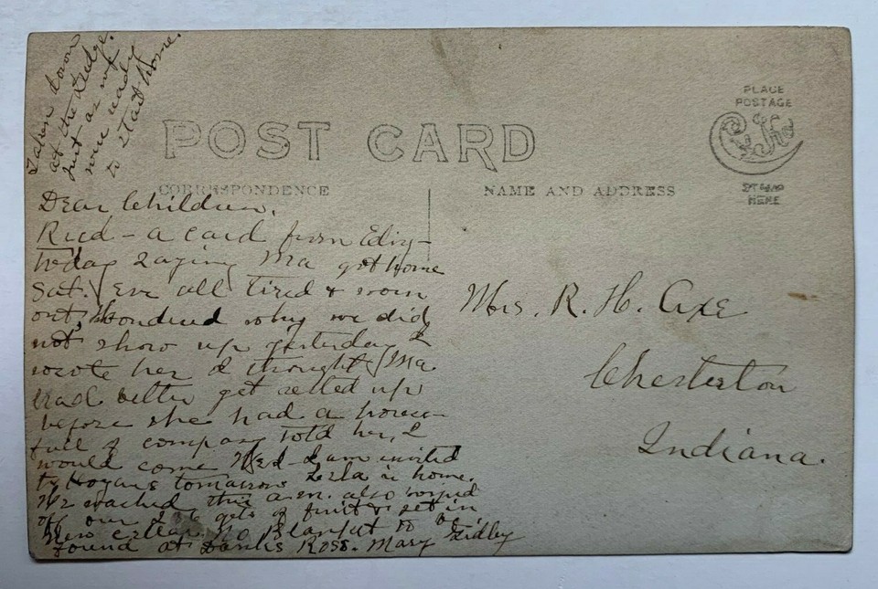 ca 1910s Vintage RPPC Real Photo Postcard automobile two couples family ...