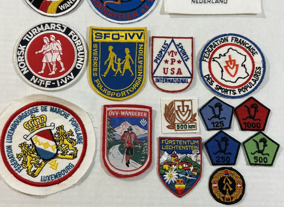 16 Vintage German French Dutch Hiking Club Patches Ramstein Road ...