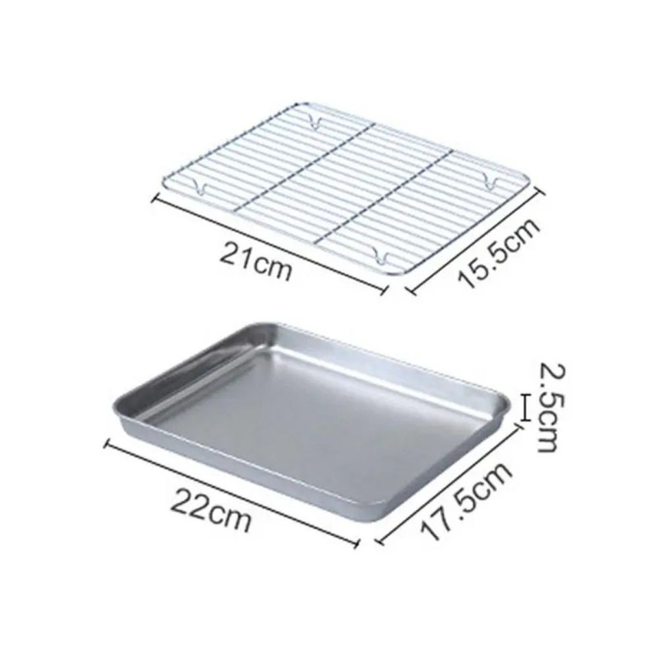 Square Wire Rack Removable Baking Tray Baking Pan Tray Cooking Roasting ...