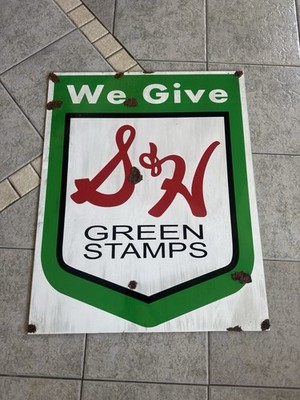Antique style Barn Find Look S&H Green Stamps Grocery Store Sign | eBay