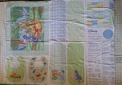 Disney Winnie The Pooh Flannel Fabric Panel Nursery Set Burpee Cloths ...