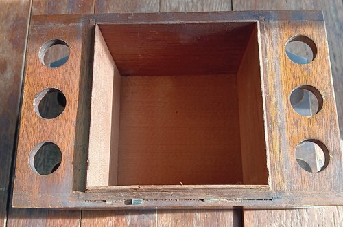 Vintage Small Pipe Stand With Small Humidor Space For Six Pipes | eBay