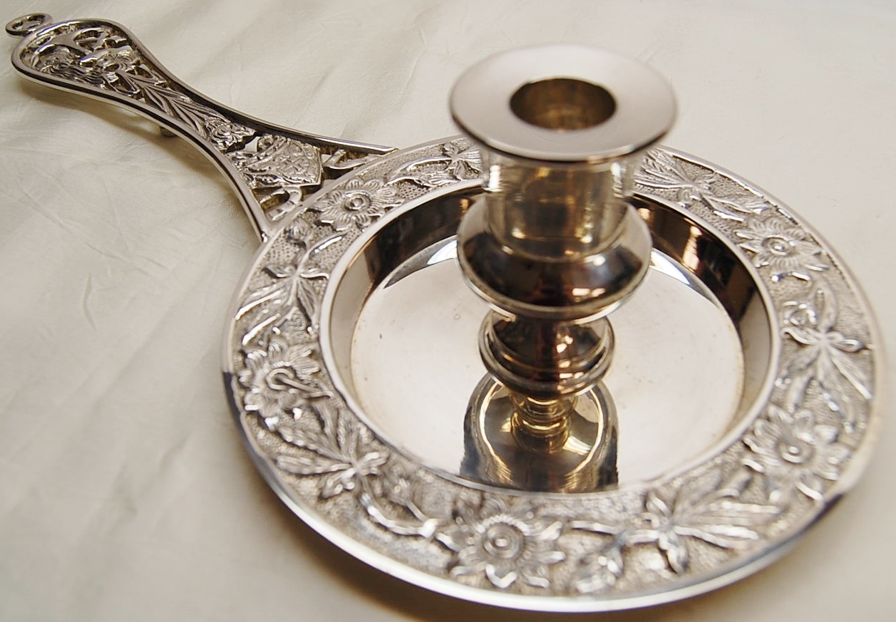 14" SILVER PLATED BISHOP BUGIA / CANDLE HOLDER -105S - (CHURCH ...