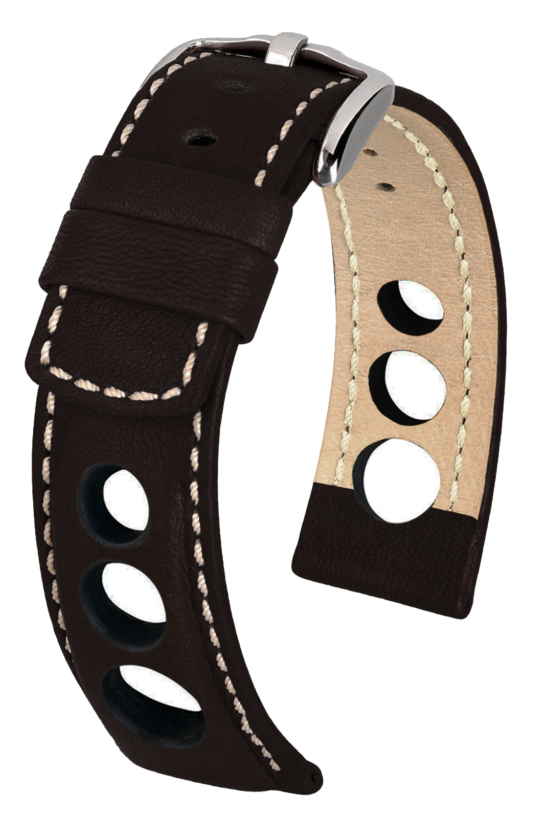 Hirsch Rally Artisan Leather Watch Strap - Buffalo Calfskin - Dark ...