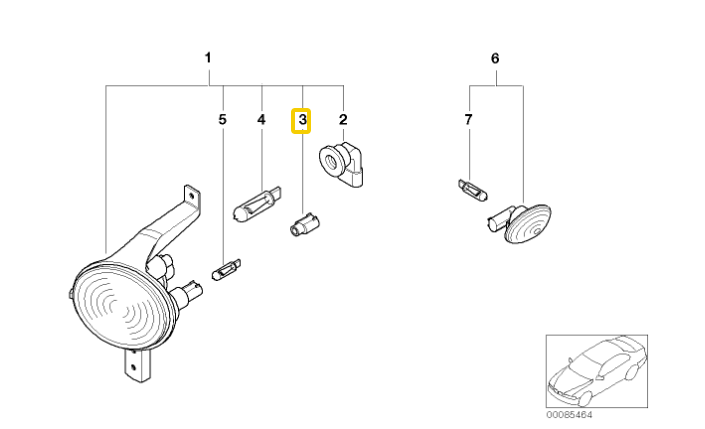 Genuine Used MINI Side Indicator Bulb Holder / Socket R50 R55 R56 R58 ...