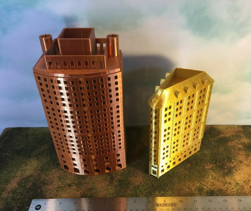 GOLD Metallic OFFICE SKYSCRAPER Building N Scale 1:160 Add Floors to ...