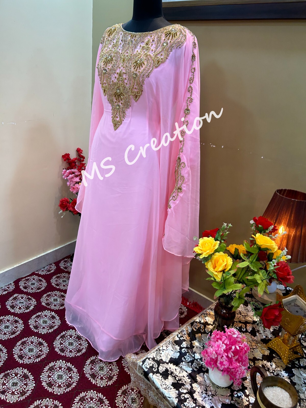 Sale !! Dubai Beaded Kaftan Arabian Plus Size Abaya Party Fancy Dresses ...