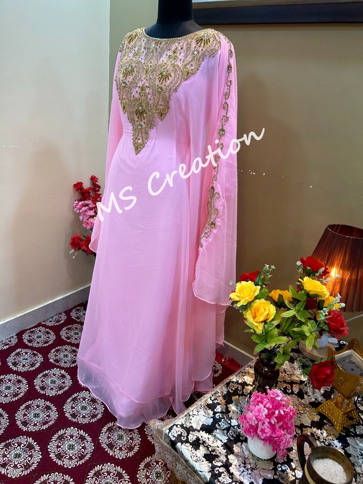 Sale !! Dubai Beaded Kaftan Arabian Plus Size Abaya Party Fancy Dresses ...