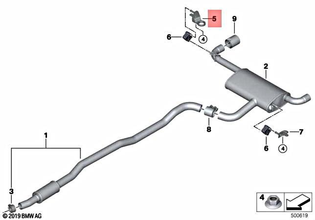 Genuine OE BMW MINI X1 One F39 F45 F46 F48 F54 Holder Exhaust System ...