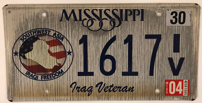 IRAQ WAR VETERAN license plate Iraqi Desert Storm Shield Persian Gulf ...