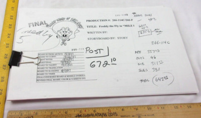 Wacky World of Tex Avery Mile 1 Freddy the Fly 1997 Final storyboarding ...