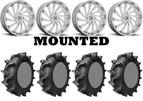 Kit 4 Interco Interforce 628 Tires 33x8-18 on MSA M46 Blade Chrome ...