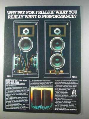 1980 Teledyne Acoustic Research AR93 & AR94 Speakers Ad | eBay