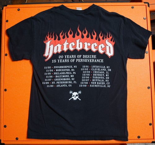 HATEBREED ANNIVERSARY TOUR SHIRT Desire Perseverance - Throwdown Terror ...
