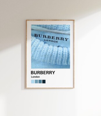 Blue Luxury Fashion Burberry Poster Premium Quality Choose your Size ...