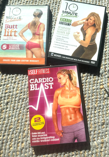 Lot Of 3 Dvds 10 Minute Solution Butt Lift Kickbox cardio blast fitness exercise 371671683428| eBay