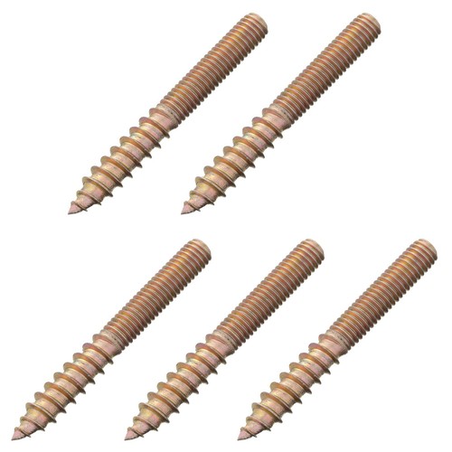 5pcs M6 x 50mm Hanger Bolt Timber Lag Screws Metric Thread Zinc Plated ...