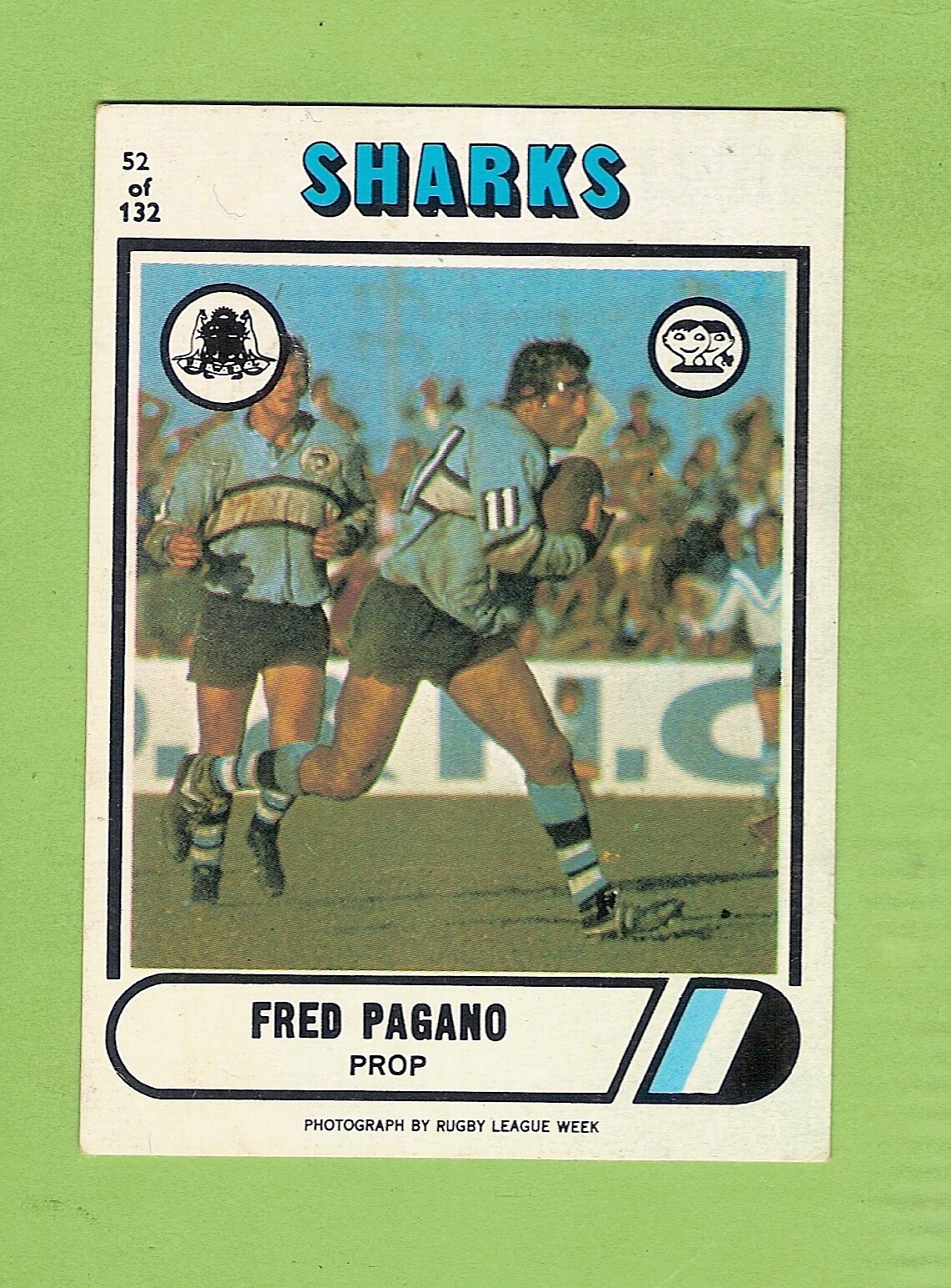 1976 CRONULLA SHARKS SCANLENS RUGBY LEAGUE CARD #52 FRED PAGANO | eBay ...