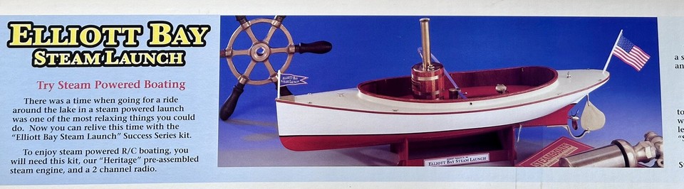 Midwest Products Elliott Bay Ship Model Kit Steam Launch Boat MINT NEW ...