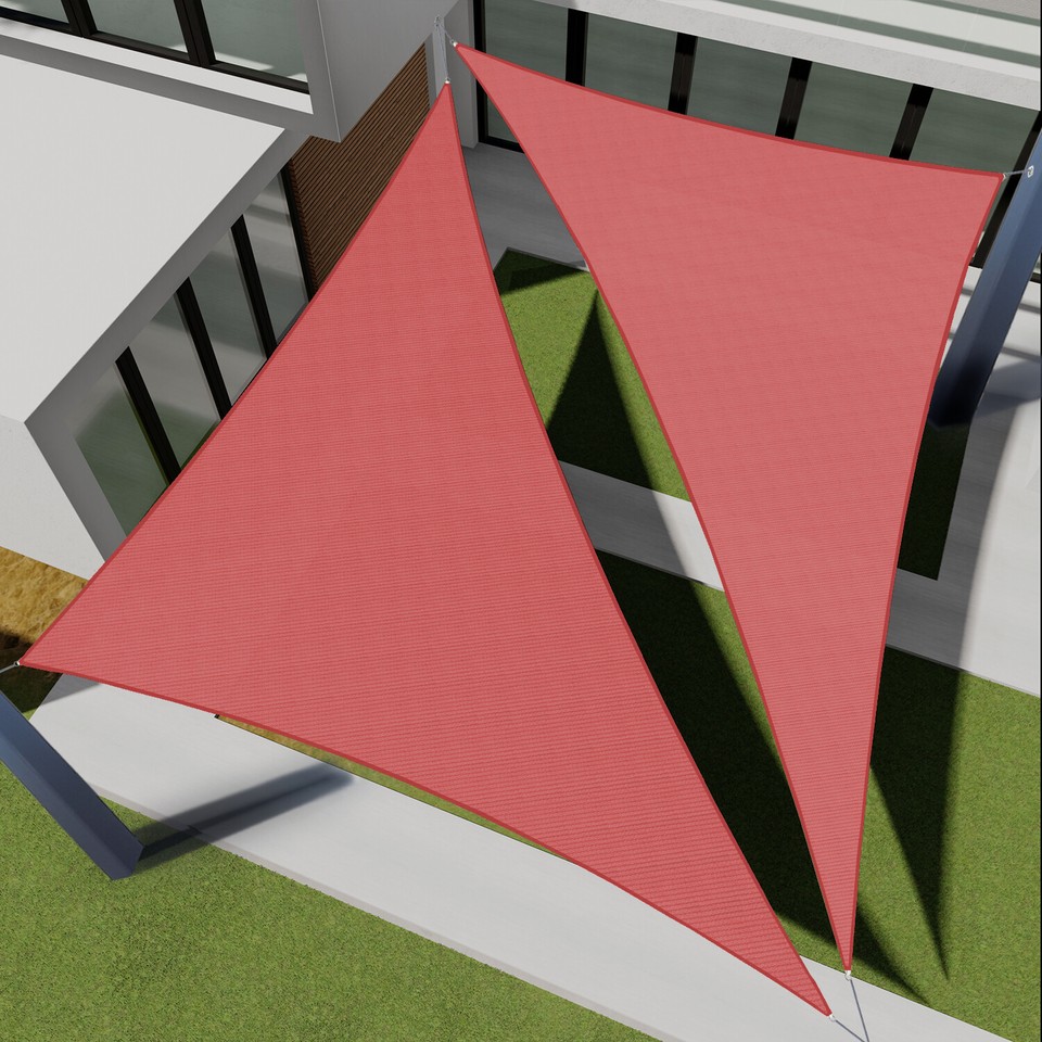 Triangle Curve Sun Shade Sail Home Garden Yard Pool Patio Cover Canopy ...