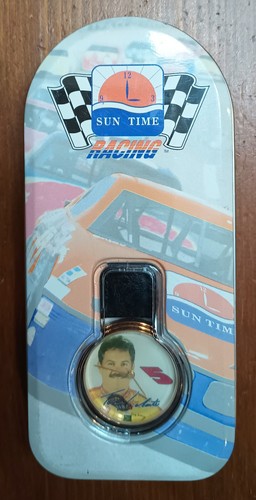 Vintage Terry Labonte Sun Time Watch Black Band White Face New In Tin ...