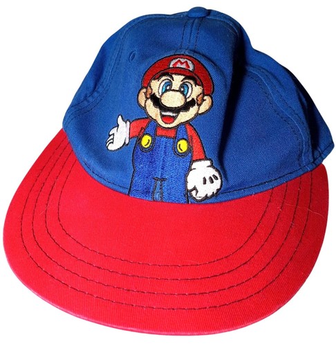 Super Mario Adjustable OSFM Hat Red Brim Blue Cap Nintendo Embroidered ...