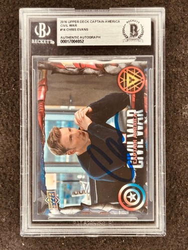 Chris Evans signed auto Captain America Civil War movie 2016 Upper Deck ...