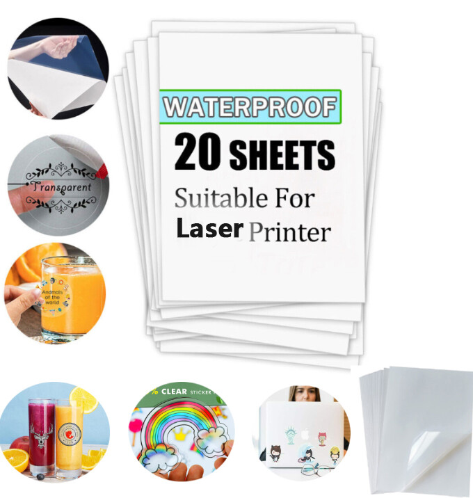 Vinyl Sticker Paper Glossy Matte Clear 100 Printable Inkjet Laser ...